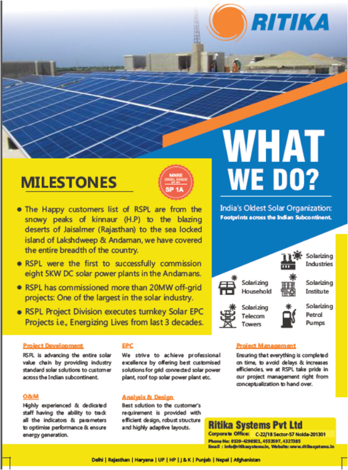 RSPL EPC Flyer | RSPL | Solar Panels | Turnkey Solar EPC | Solar BOS