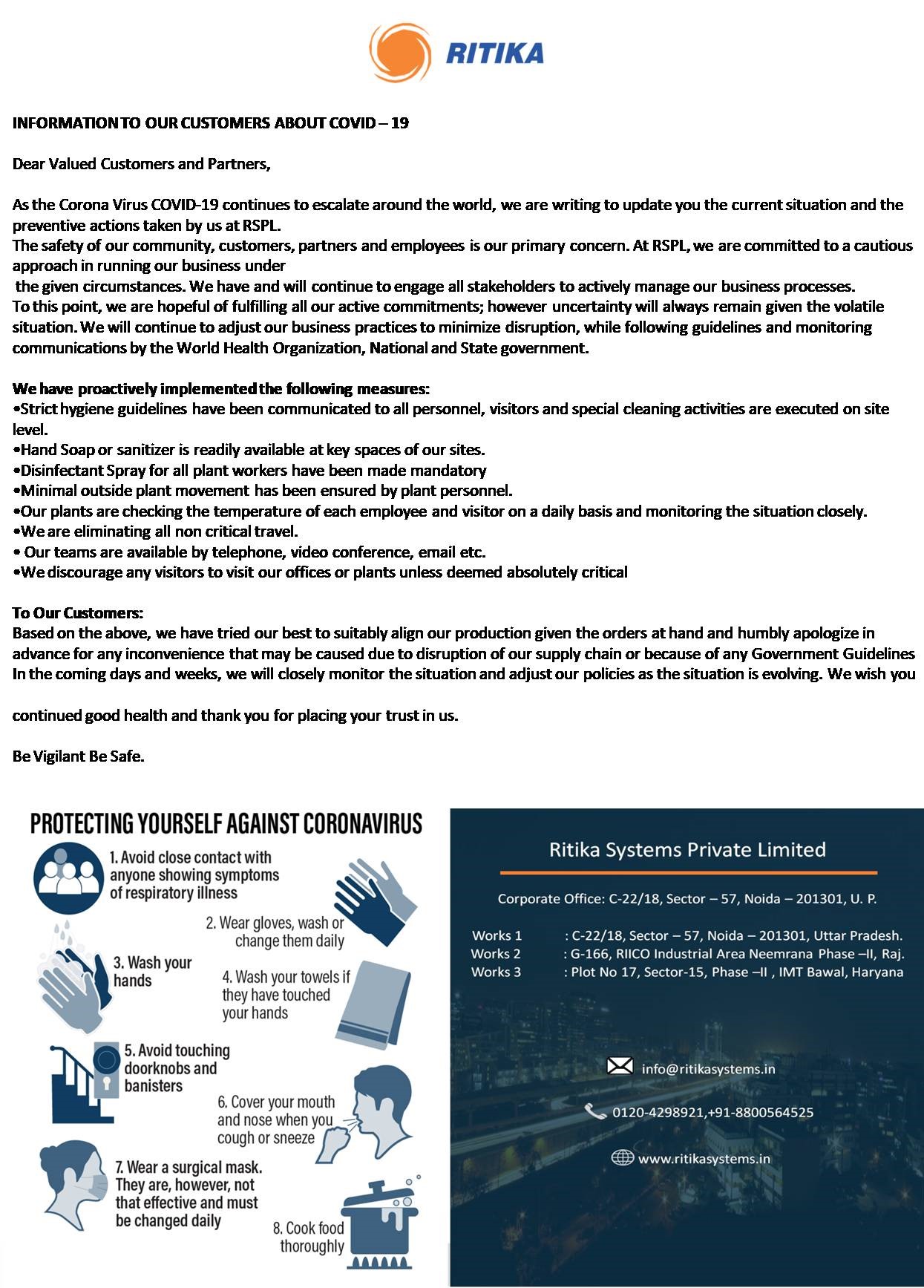 Covid Flyer | RSPL | Solar Panels | Turnkey Solar EPC | Solar BOS